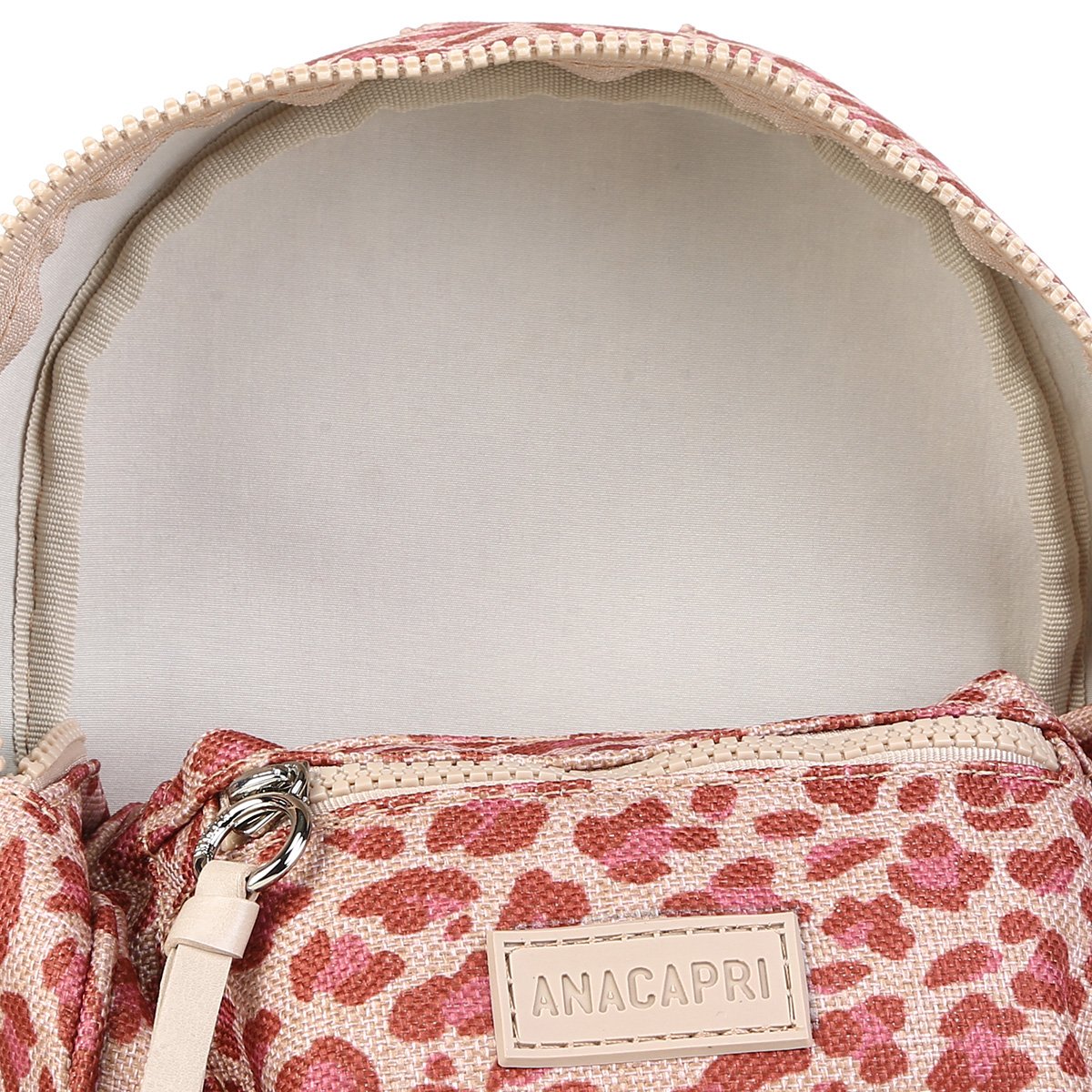 Bolsa Anacapri Mini Bag Med Lona Animal Print Onça Feminina - Rosa ...