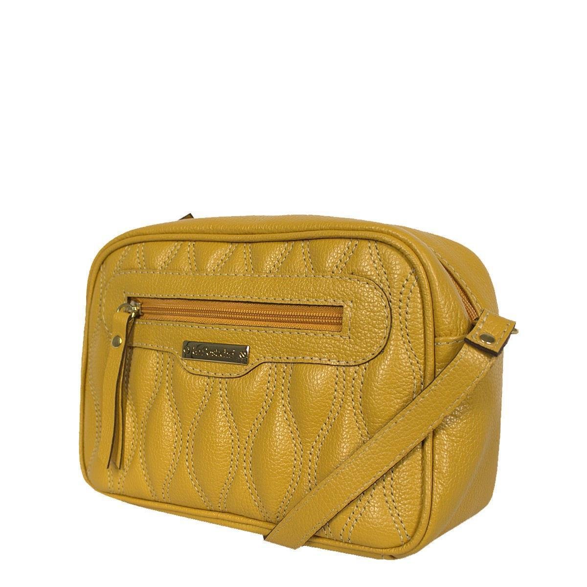 Bolsa Couro Transversal Matelassê Classic Le Postiche UN - Mostarda ...