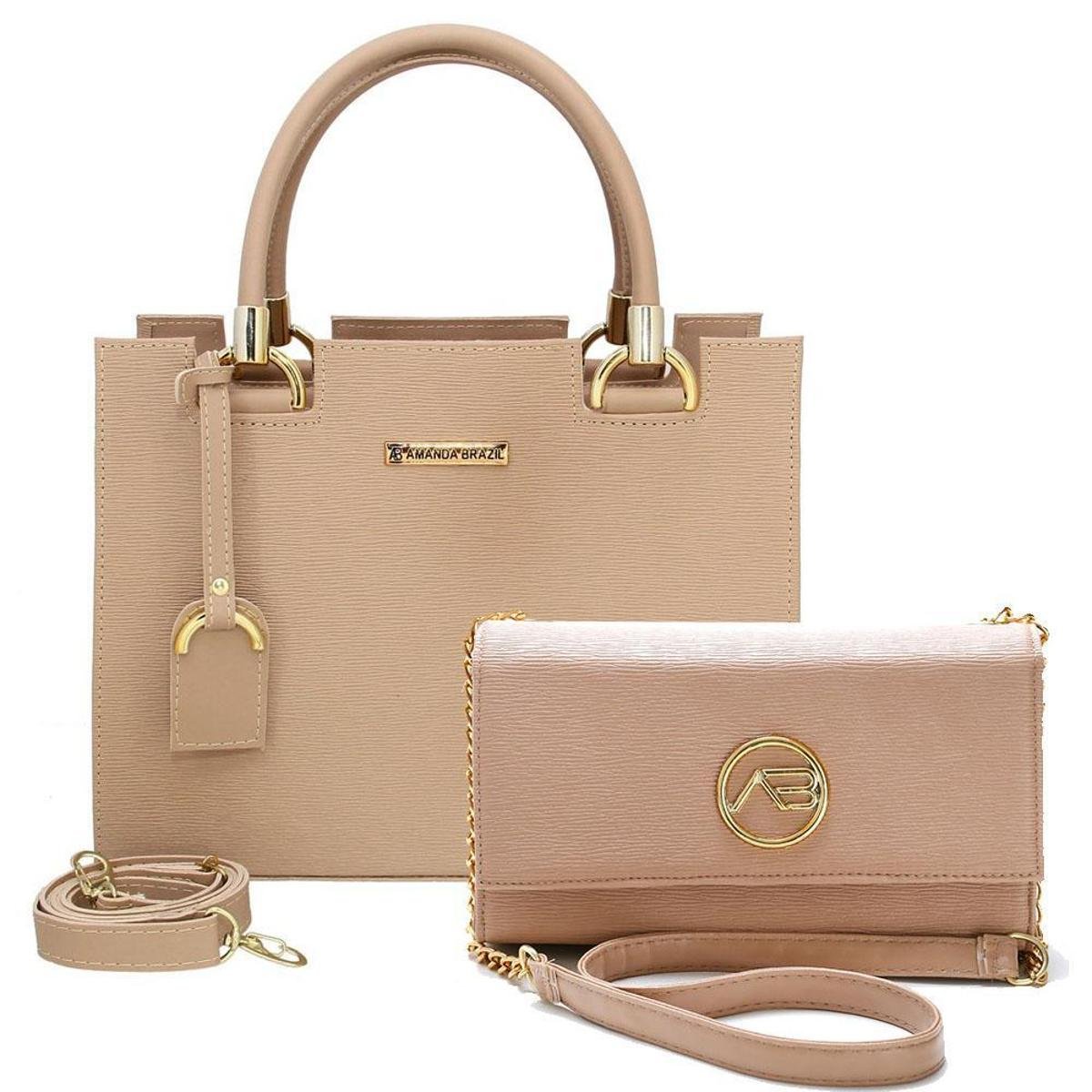 BOLSA FEMININA CASTELO COM CLUTCH AMANDA BRAZIL - Nude | Zattini