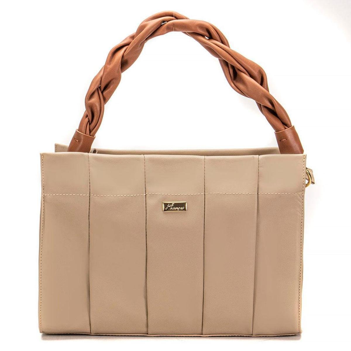 Bolsa Feminina Larissa Em Couro - Bege | Zattini