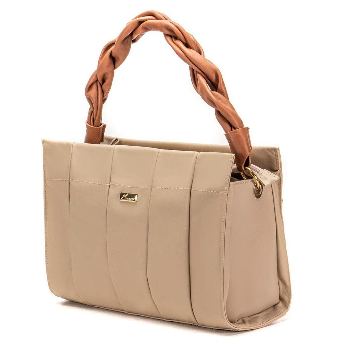 Bolsa Feminina Larissa Em Couro - Bege | Zattini