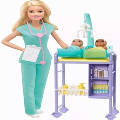Boneca Barbie Profissões Médica Pediatra Loira GKH23 Mattel | Zattini