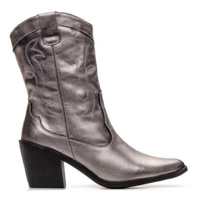 Bota Feminina Texana Country Western Bordada Bico Fino Couro Tendência ...