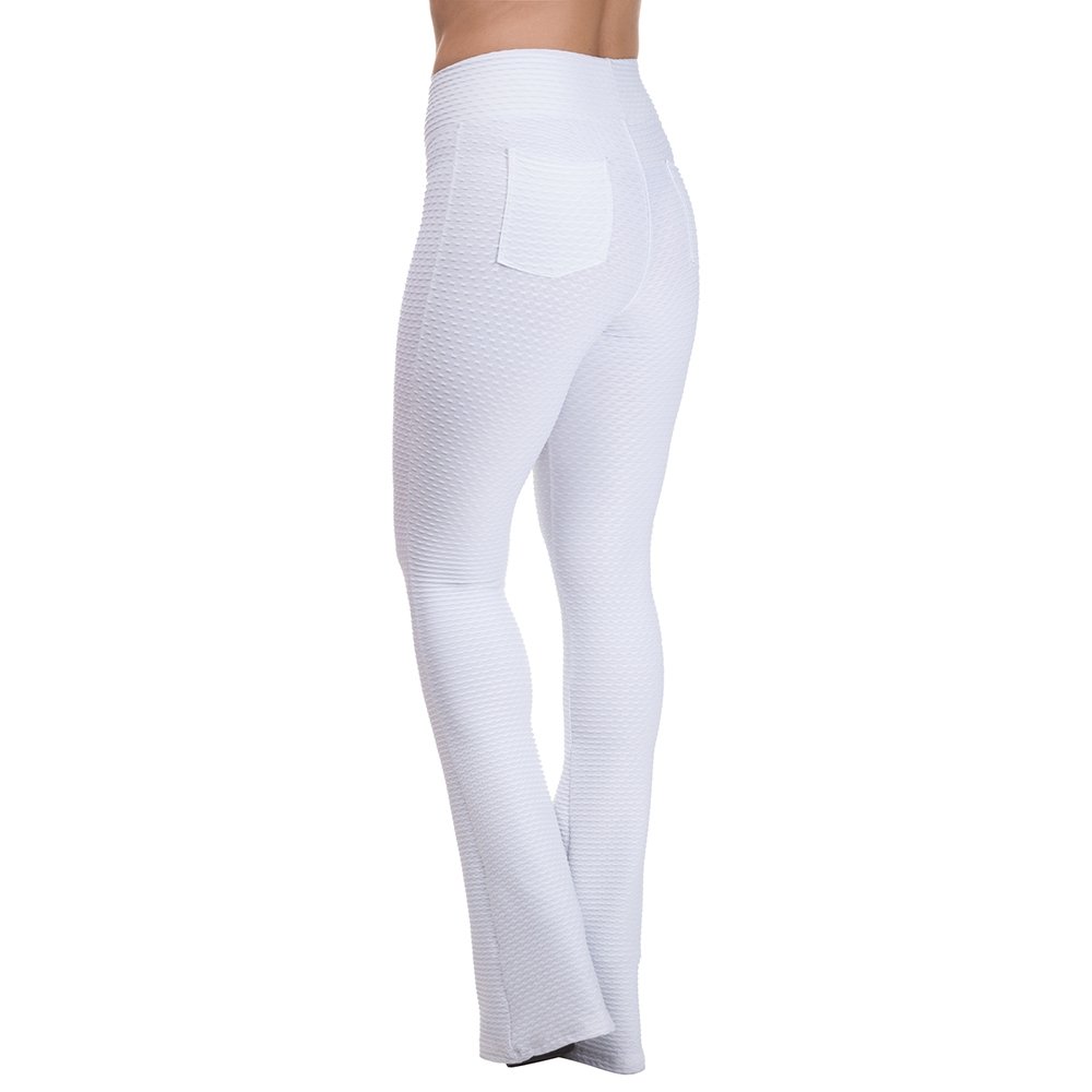 Calça Cintura Alta Miss Blessed Flare Colmeia Feminina - Branco | Zattini