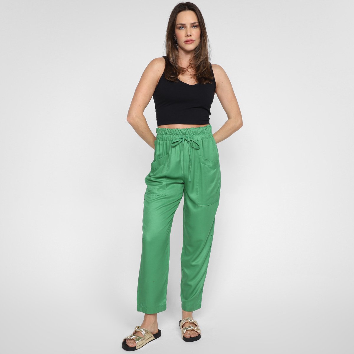 Calça Dzarm Zulywkmen Cintura Alta Feminina - Verde | Zattini