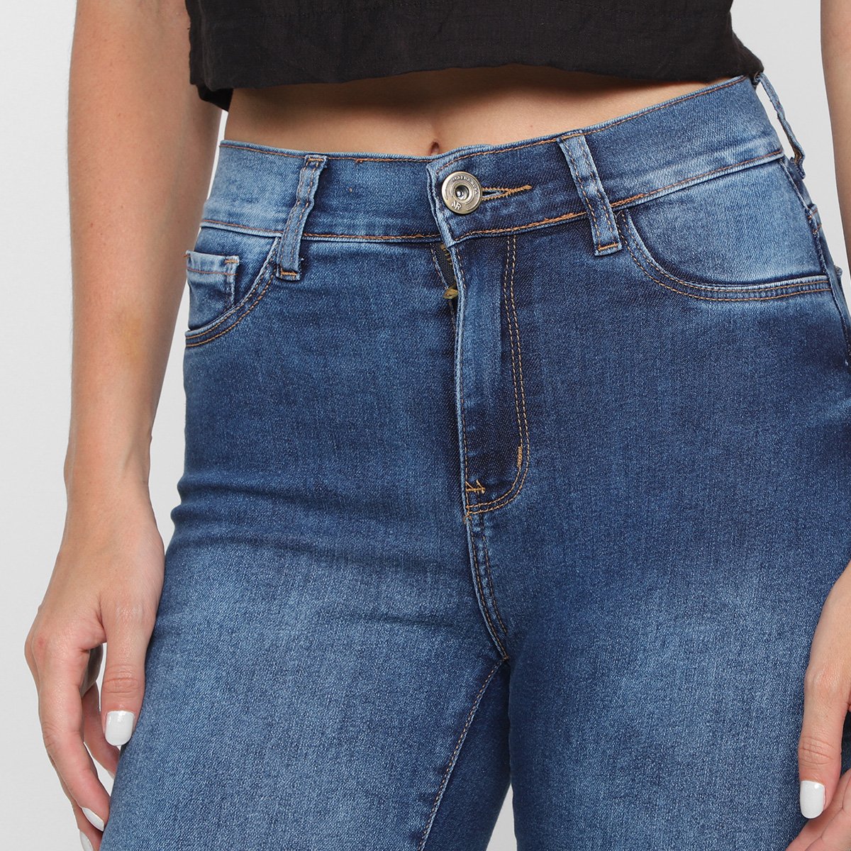 Calça Jeans Skinny Morena Rosa Cintura Alta Feminina - Azul | Zattini