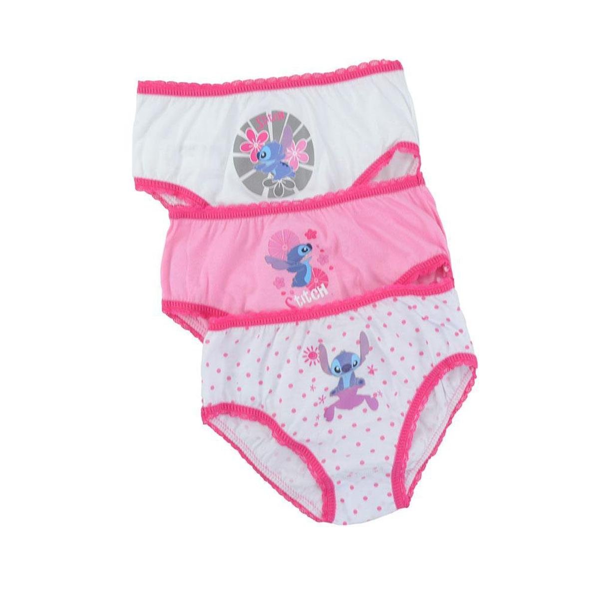 Calcinha Infantil Feminina Lupo Disney Stitch Kit 3 Peças - Rosa | Zattini