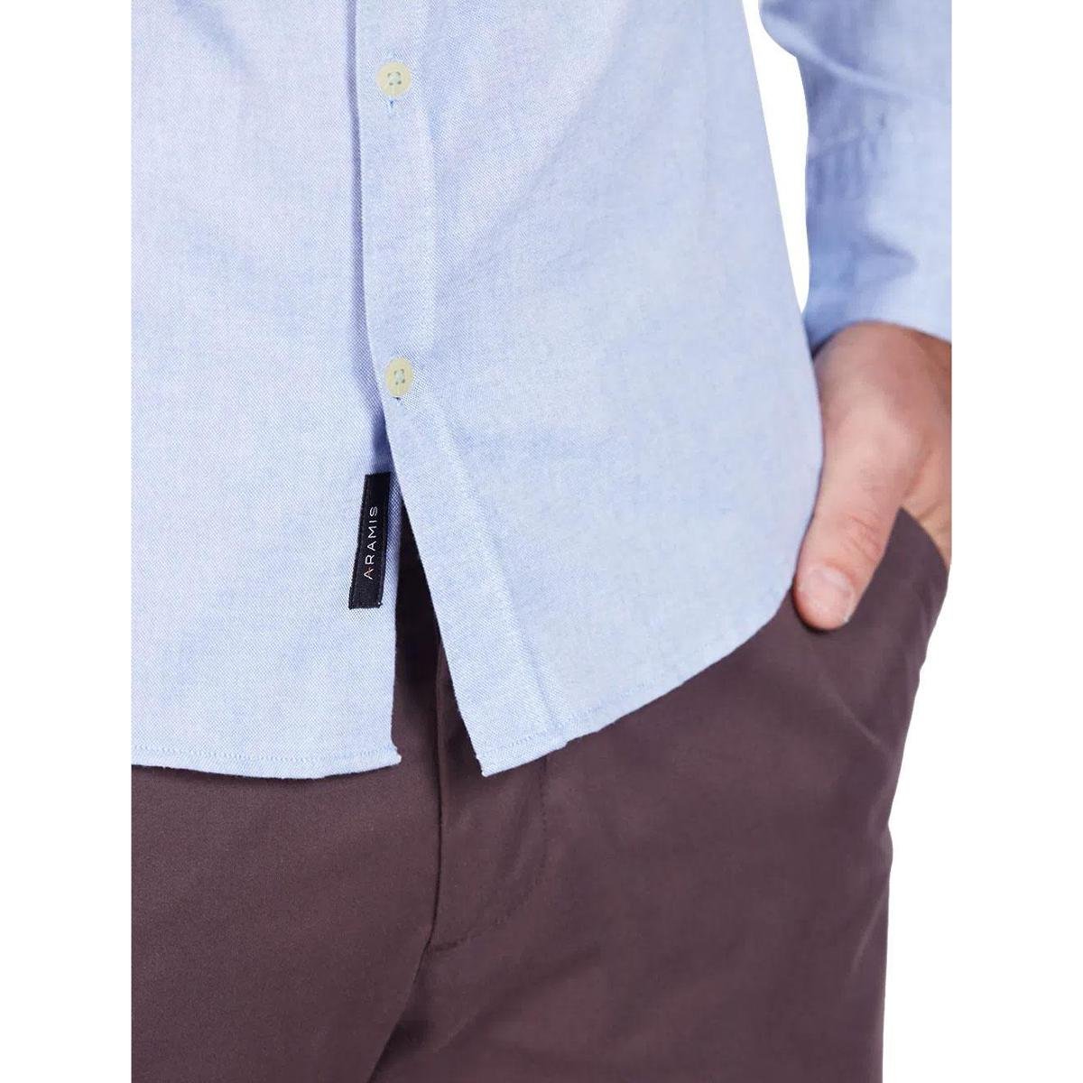 Camisa Aramis Masculina Slim Oxford Button Down Azul Celeste Mescla ...