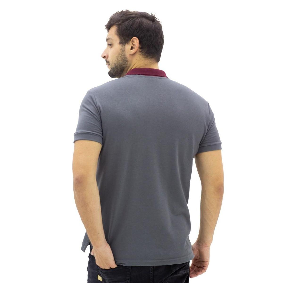 Camisa Polo Básica Decreto Base Masculina - Cinza | Zattini