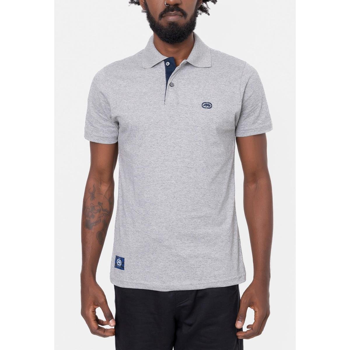 Camisa Polo Ecko Fashion Basic Micro Logo Masculino - Mescla | Zattini