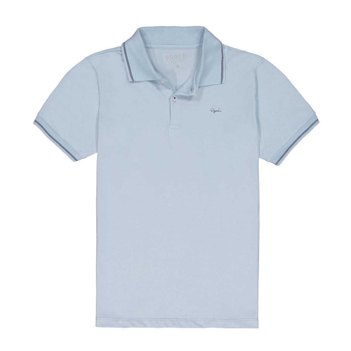 Camisa Polo Infantil Ogochi Essencial Piquet Azul Claro - Azul | Zattini