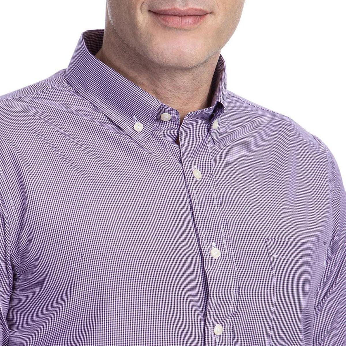 Camisa Social Masculina Roxa Xadrez - 5 - Roxo | Zattini