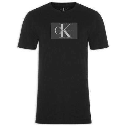 Camiseta Calvin Klein Jeans Issue Logo Grey Block Preta | Zattini