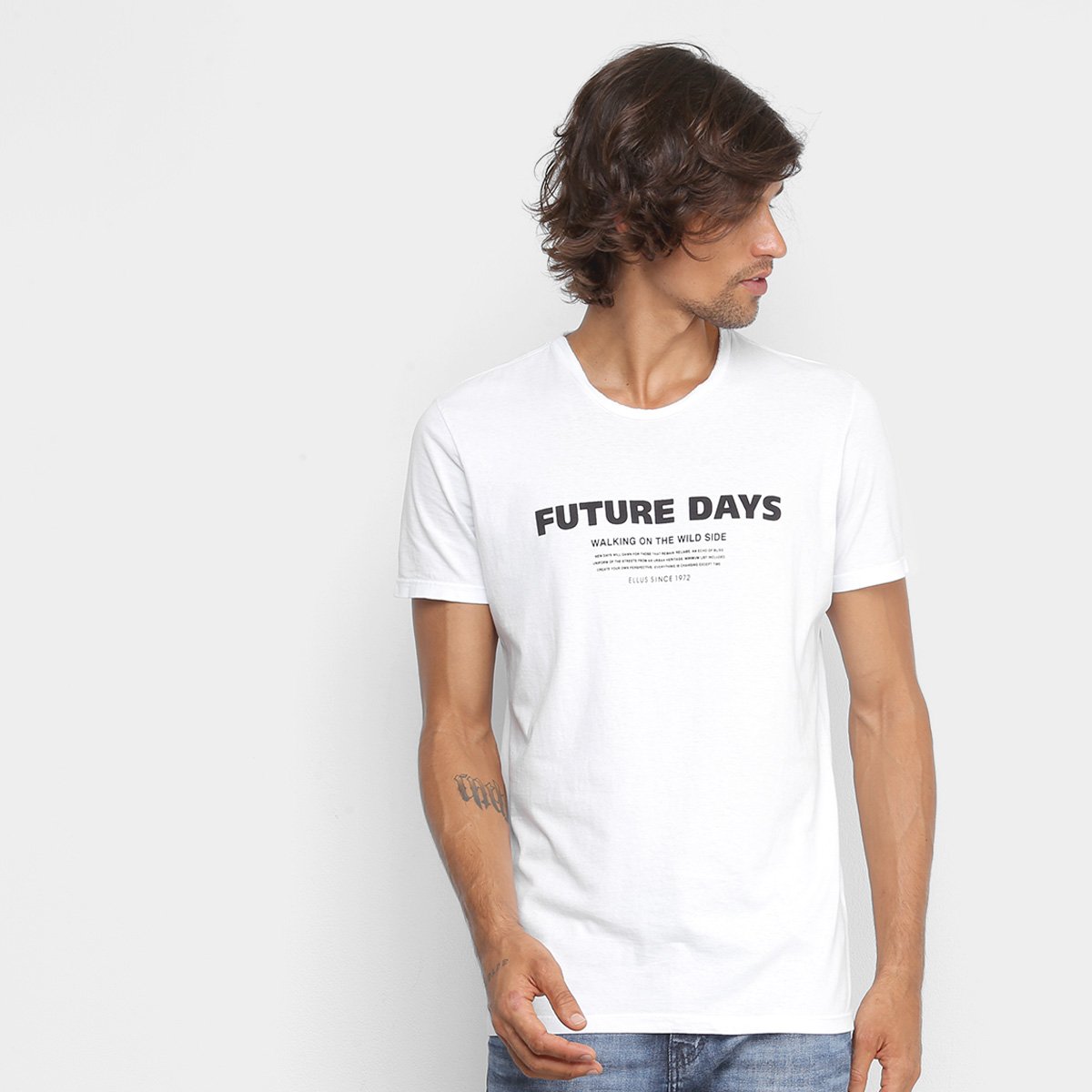 Camiseta Ellus Básica Fature Days Masculina - Branco | Zattini