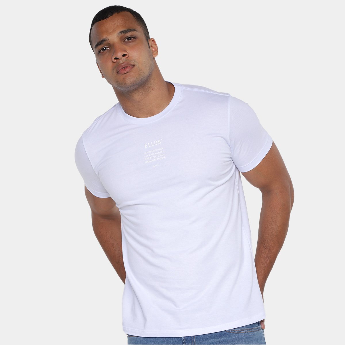 Camiseta Ellus Cotton Fine TMLSS Classic Masculina - Branco | Zattini