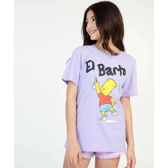 Camiseta Juvenil Estampa Bart Simpsons Tam 10 a 16-68609 - Lilás | Zattini