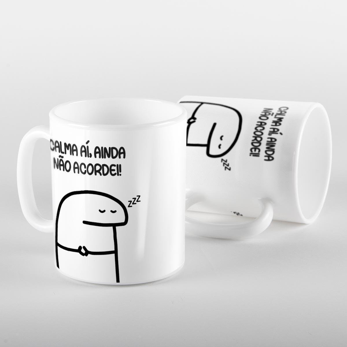 Caneca flork calma ai não acordei - Branco | Zattini