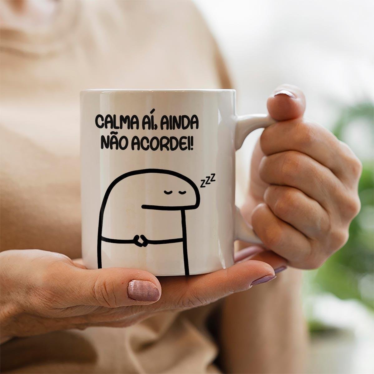 Caneca flork calma ai não acordei - Branco | Zattini
