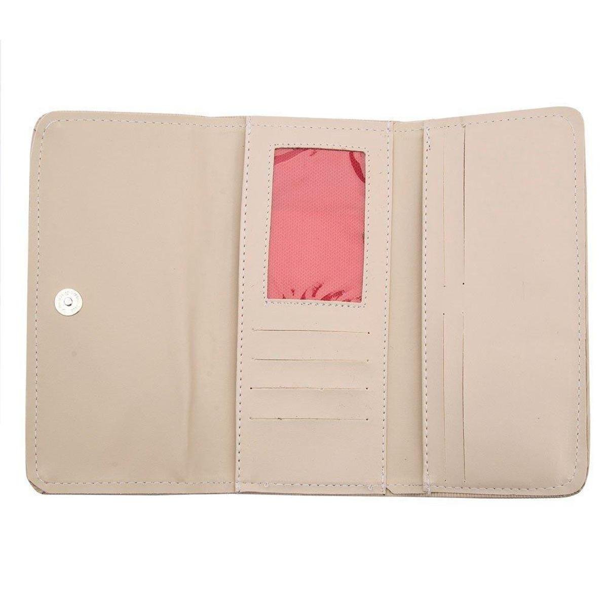 Carteira Feminina Angick Estilo Marfim Rosa Helena - Marfim | Zattini