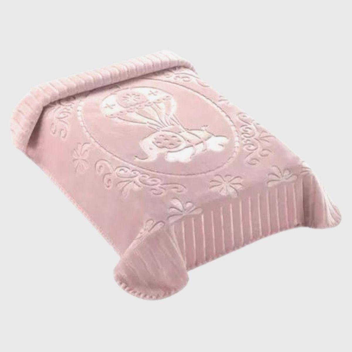 Coberta Bebê Menina Colibri Exclusive em Relevo Elefante - Rosa | Zattini