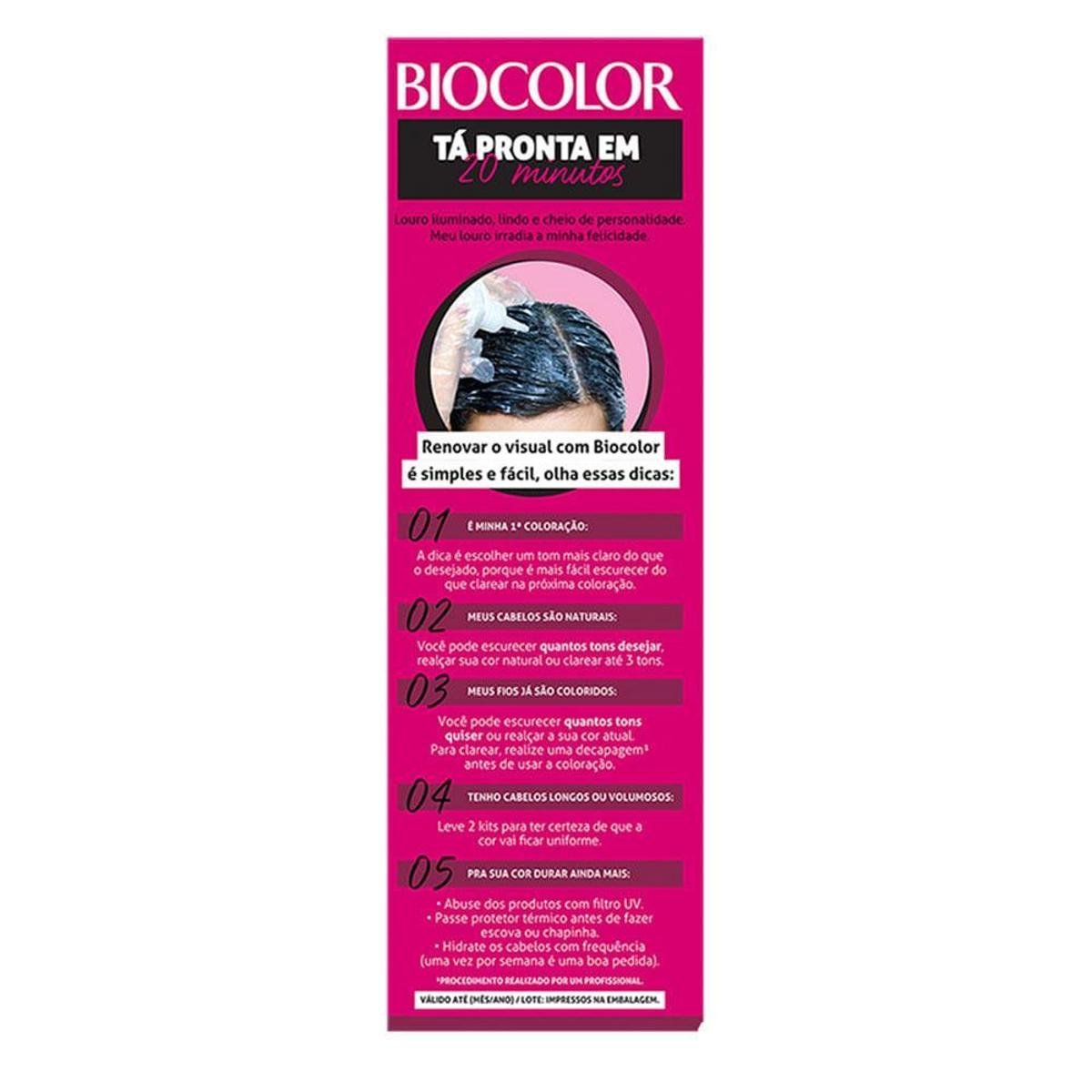 Coloração Biocolor Mini Kit - Tons Claros 8.0 Louro Claro - Incolor ...