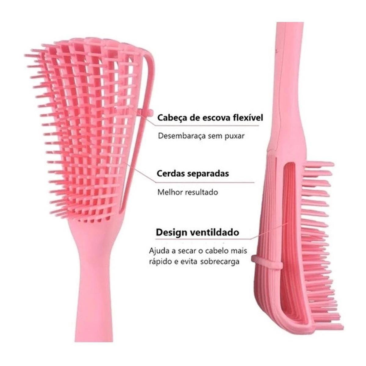 Escova Definidora em Cerdas de Nylon Flexível Desembaraça e Define ...