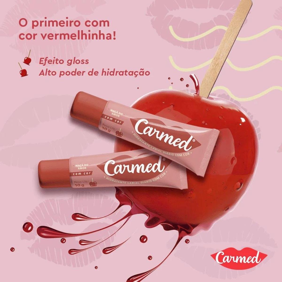 Hidratante Labial Carmed Maçã do Amor com Cor 10g - Incolor | Zattini