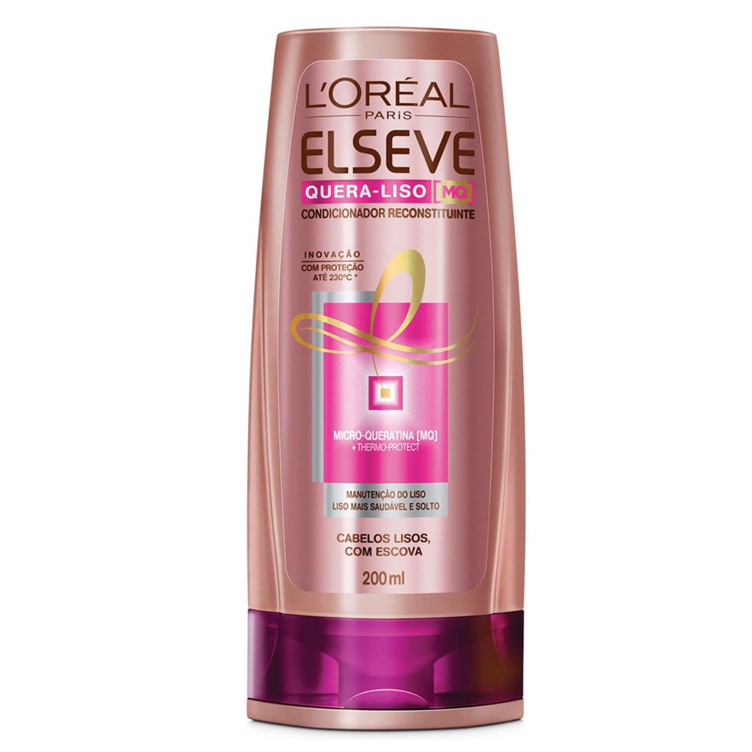 Kit 1 Shampoo Elseve Quera-Liso 230 C 200ml 1 Condicionador Elseve ...