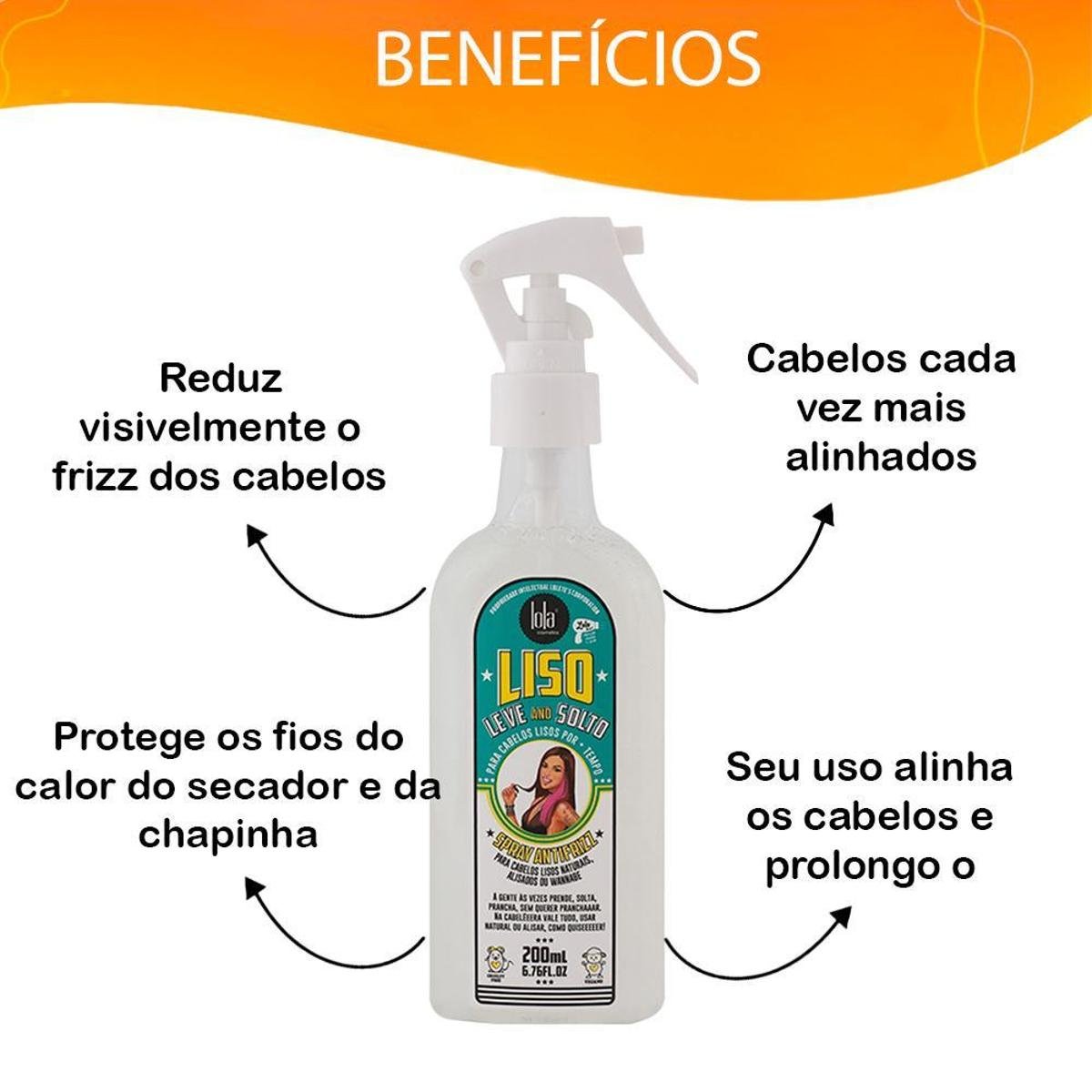 Kit com 6 Spray Capilar Lola Liso Leve And Solto Protetor Térmico ...