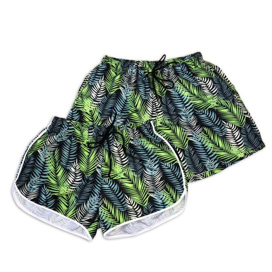 Kit de Bermuda Casal Praia Florido - Verde | Zattini