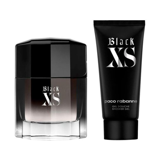 Kit Perf Paco Rabanne Black XS Masc EDT100ml e Gel de Banho 100ml ...
