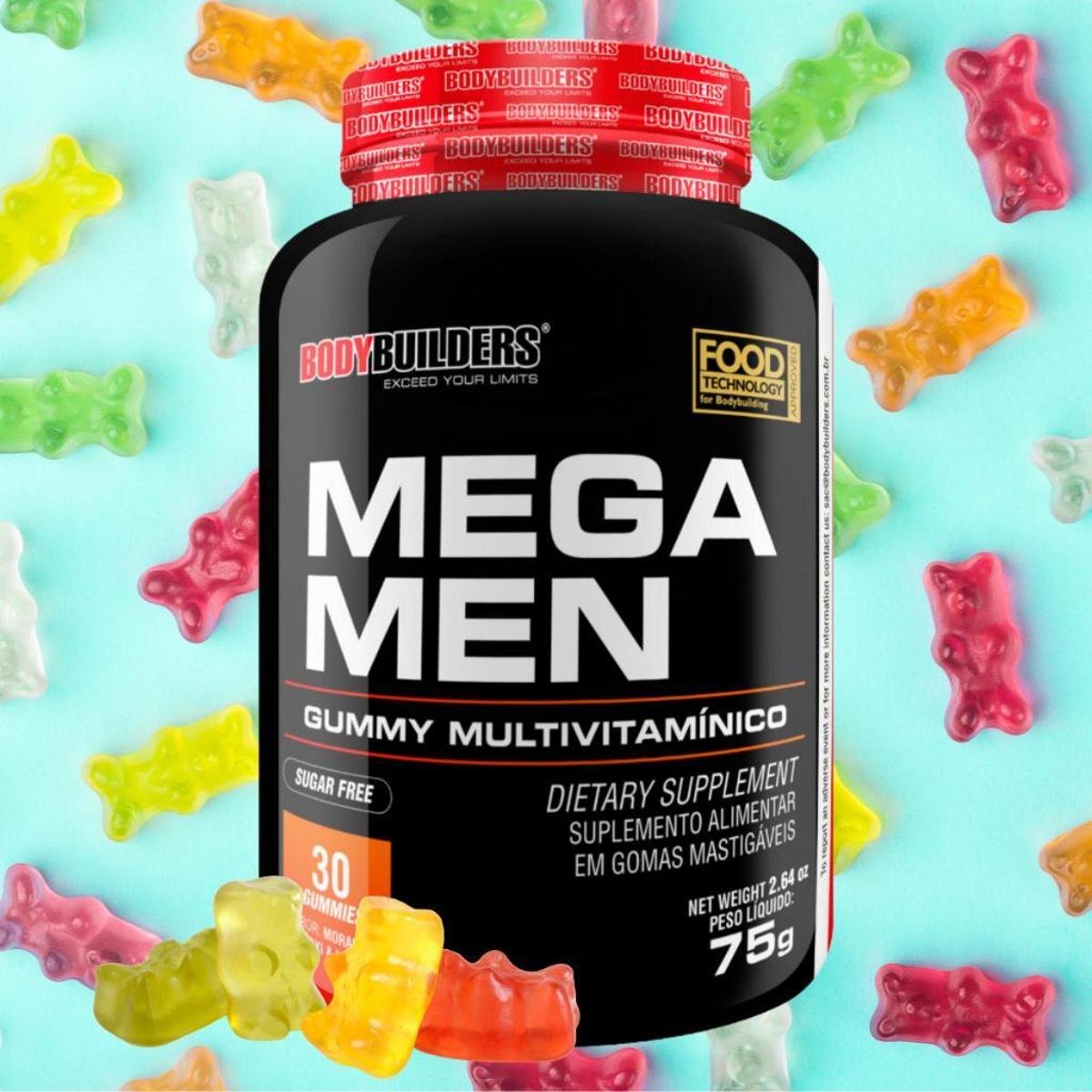 Mega Men Gummy Multivitamínico 30 Gummies - Bodybuilders - Frutas | Zattini
