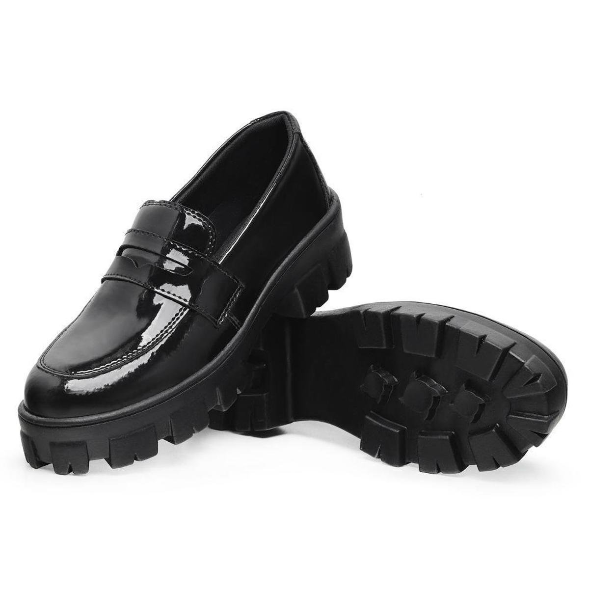 Mocassim Feminino Tratorado Oxford Casual Social - Preto | Zattini