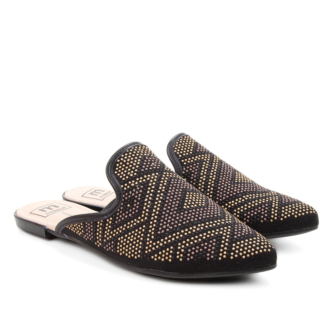Mule Moleca Estampada Bico Redondo - Preto | Zattini