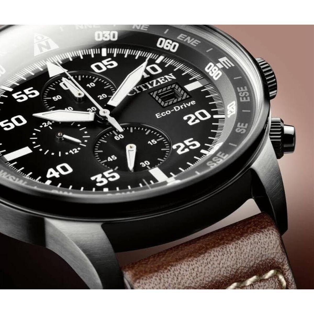 Relógio Citizen Eco-Drive Aviator Masculino - Preto | Zattini