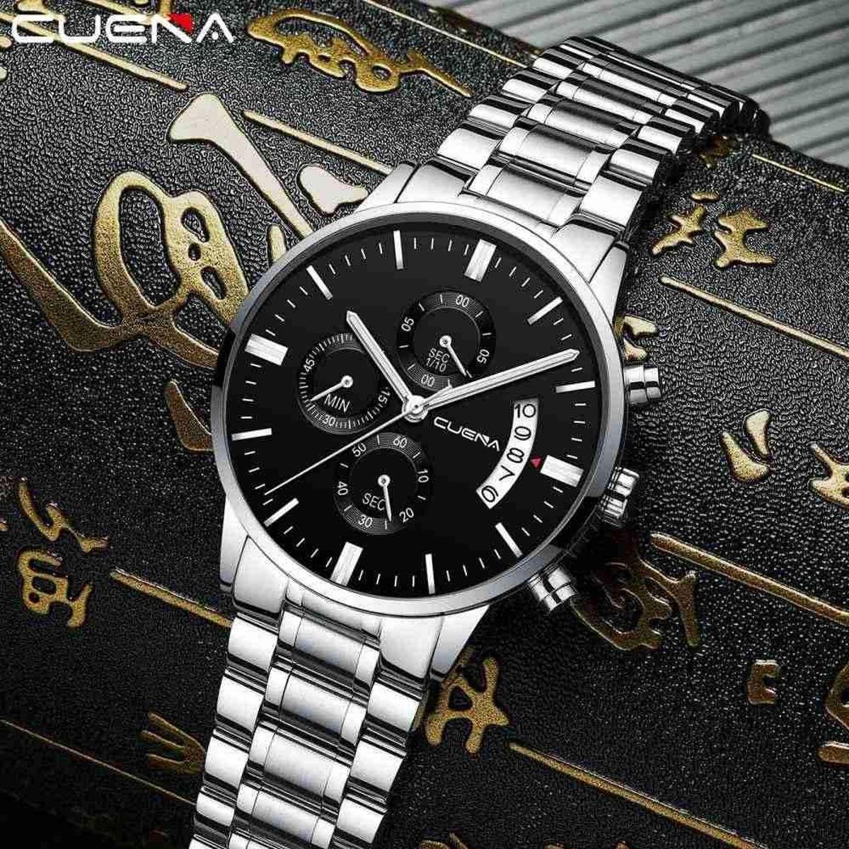 Relógio Masculino Prata Aço Inox Black Motion Quartz Silver - Prata ...