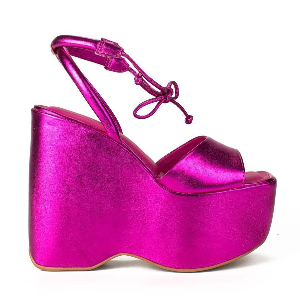 Sandália Anabela Alto Feminina Dakota - Pink | Zattini