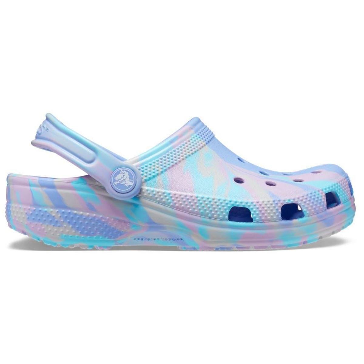 Sandália crocs classic marbled clog juvenil moon jelly/multi - Lilás ...