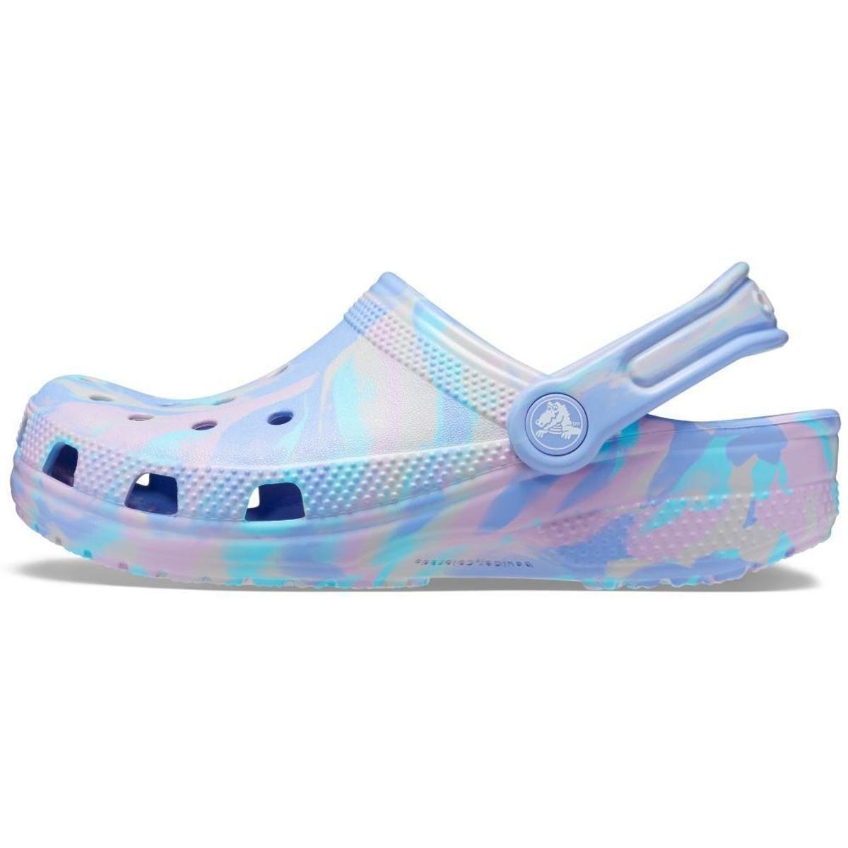 Sandália crocs classic marbled clog juvenil moon jelly/multi - Lilás ...