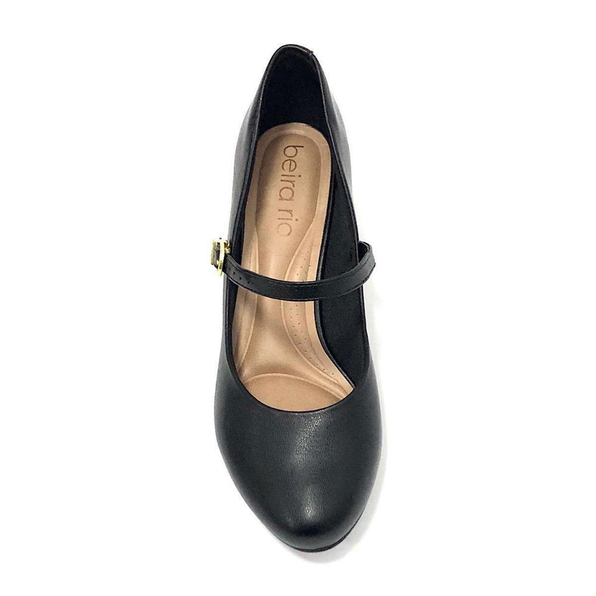 Sapato Beira Rio Scarpin Boneca Salto Bloco 4777.475 - Preto | Zattini