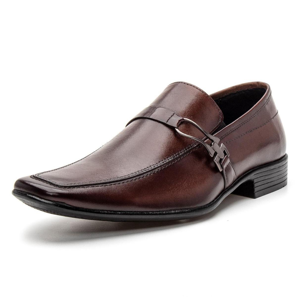 Sapato Diferenciado Moderno Masculino Derby Social Em Couro - Marrom ...