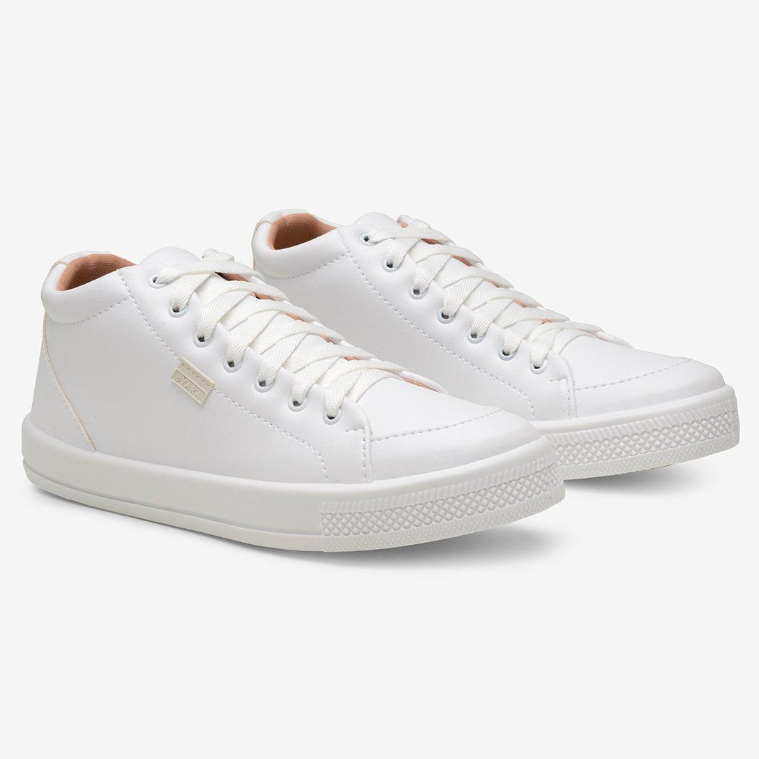 Tênis Byara Cano Alto Feminino - Branco | Zattini