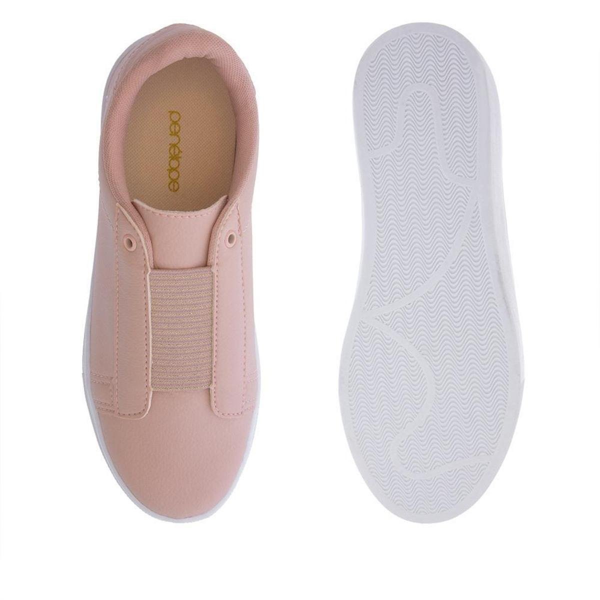 Tênis Penélope Casual Feminino Elástico Lurex Snake Rosa - 43 - Nude ...
